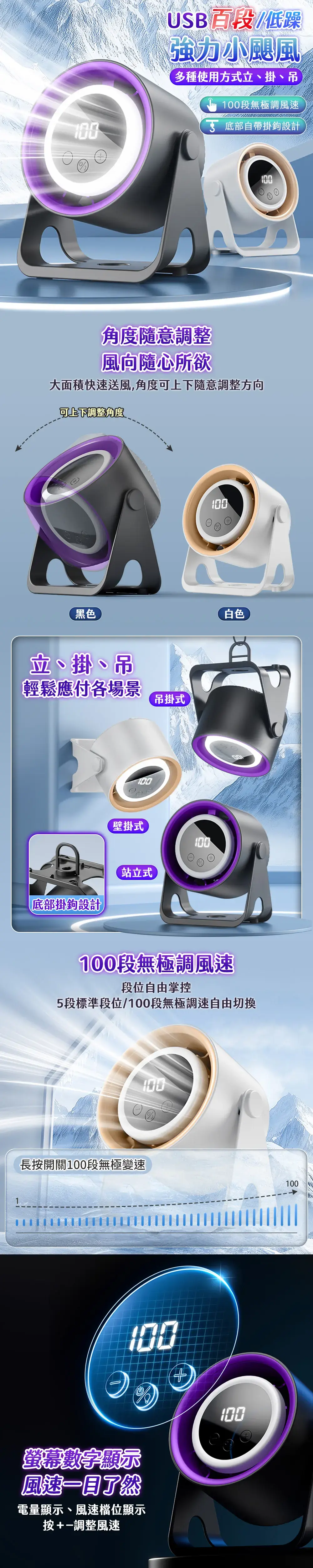 【好買點數放大】FJ 科技感USB百段低躁強力小颶風風扇FN06（可掛可立） - 線上購買 | 好買市集(原Hami市集)